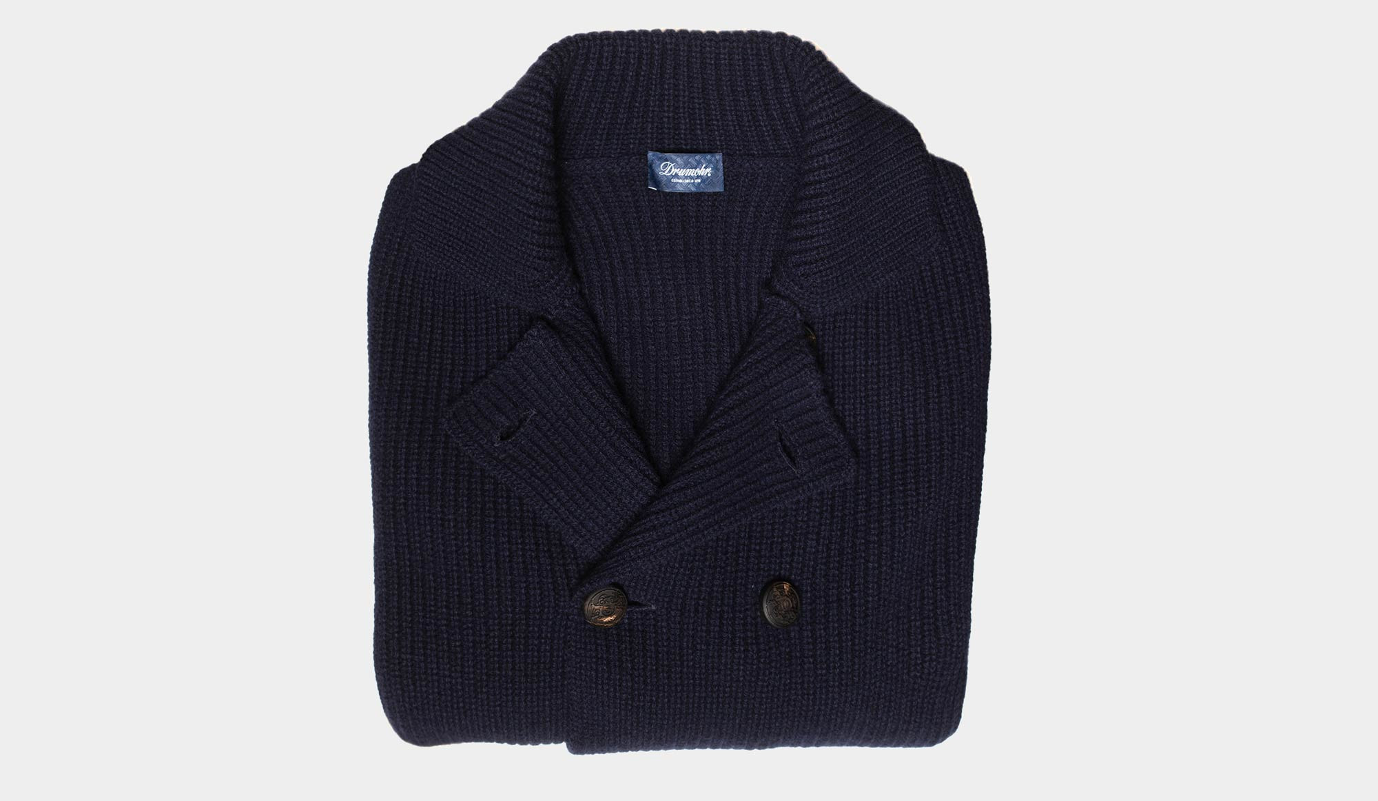 Drumohr Pea Coat Knitted Navy