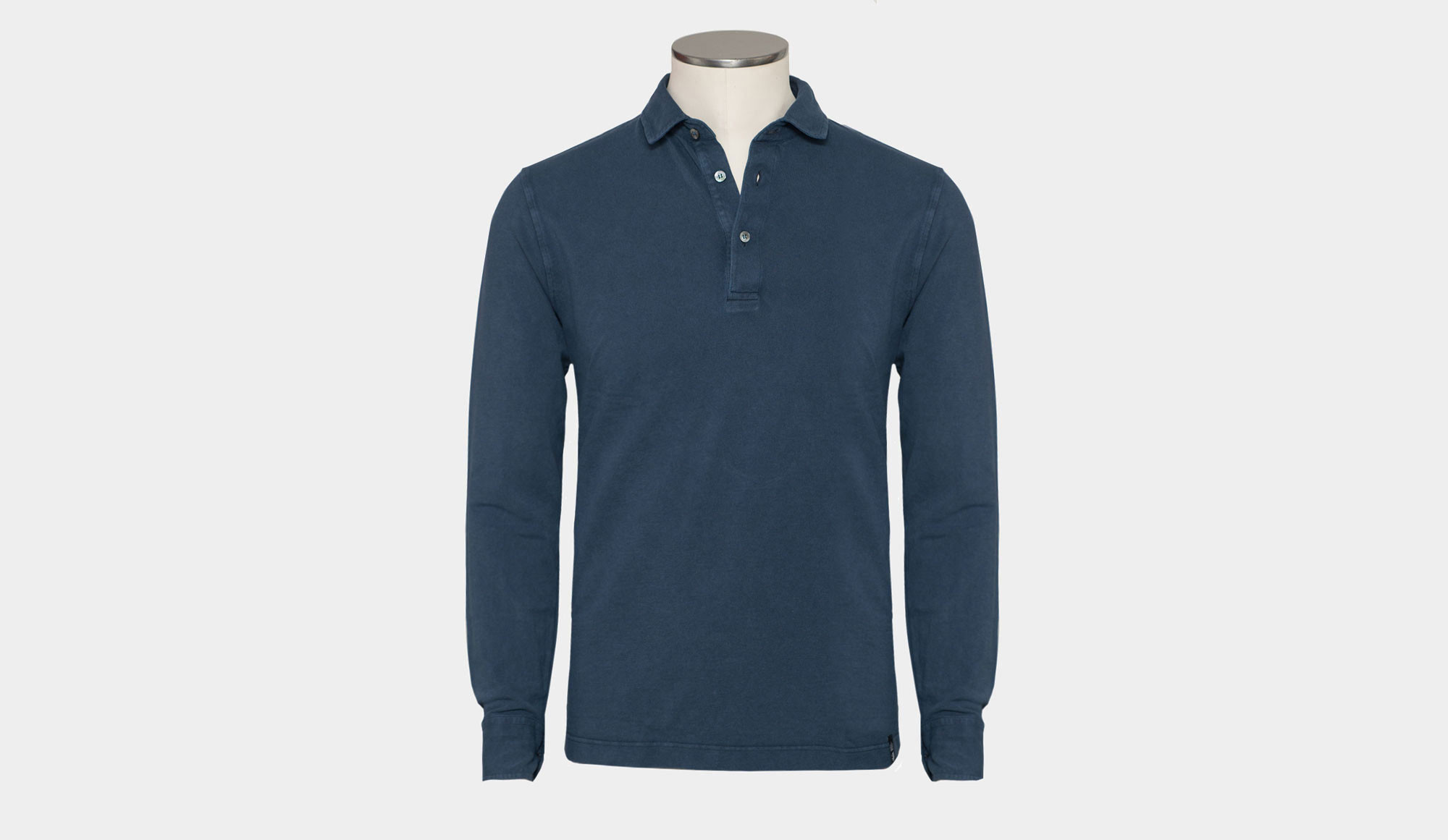 Drumohr Polo Garment Dyed Blue