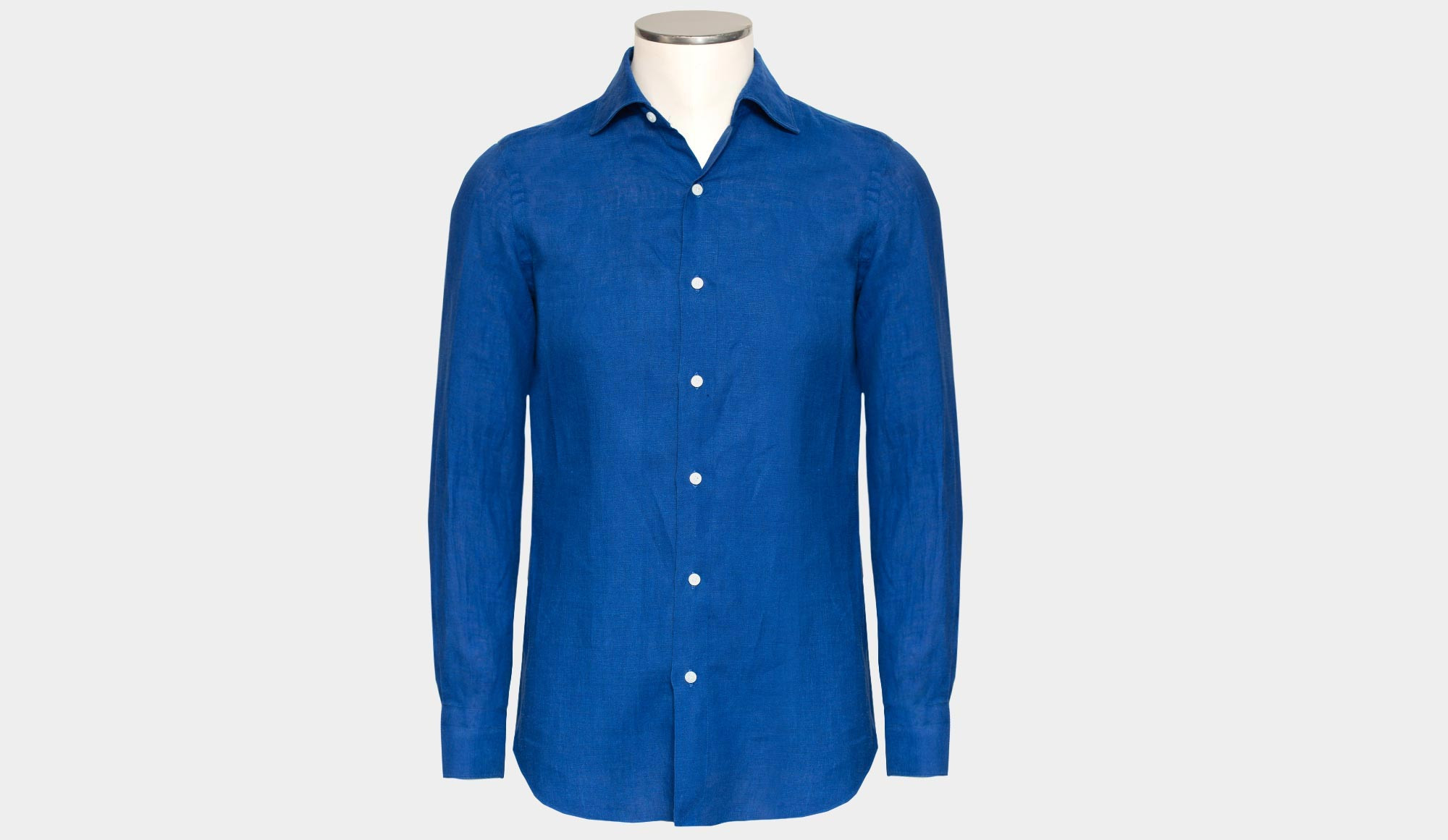 Finamore Linen Shirt Kobalt