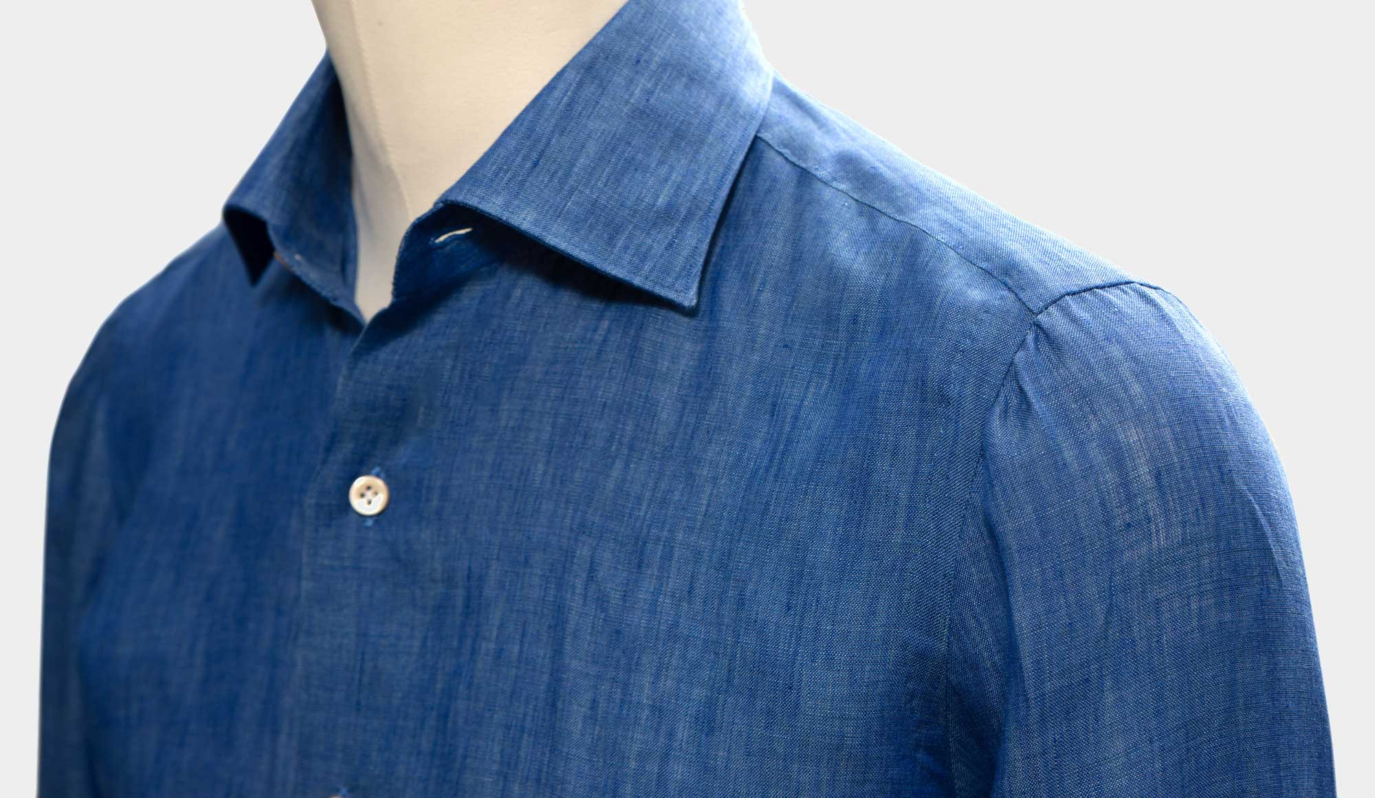 Finamore Shirt Linen Blue - Finamore - Brands