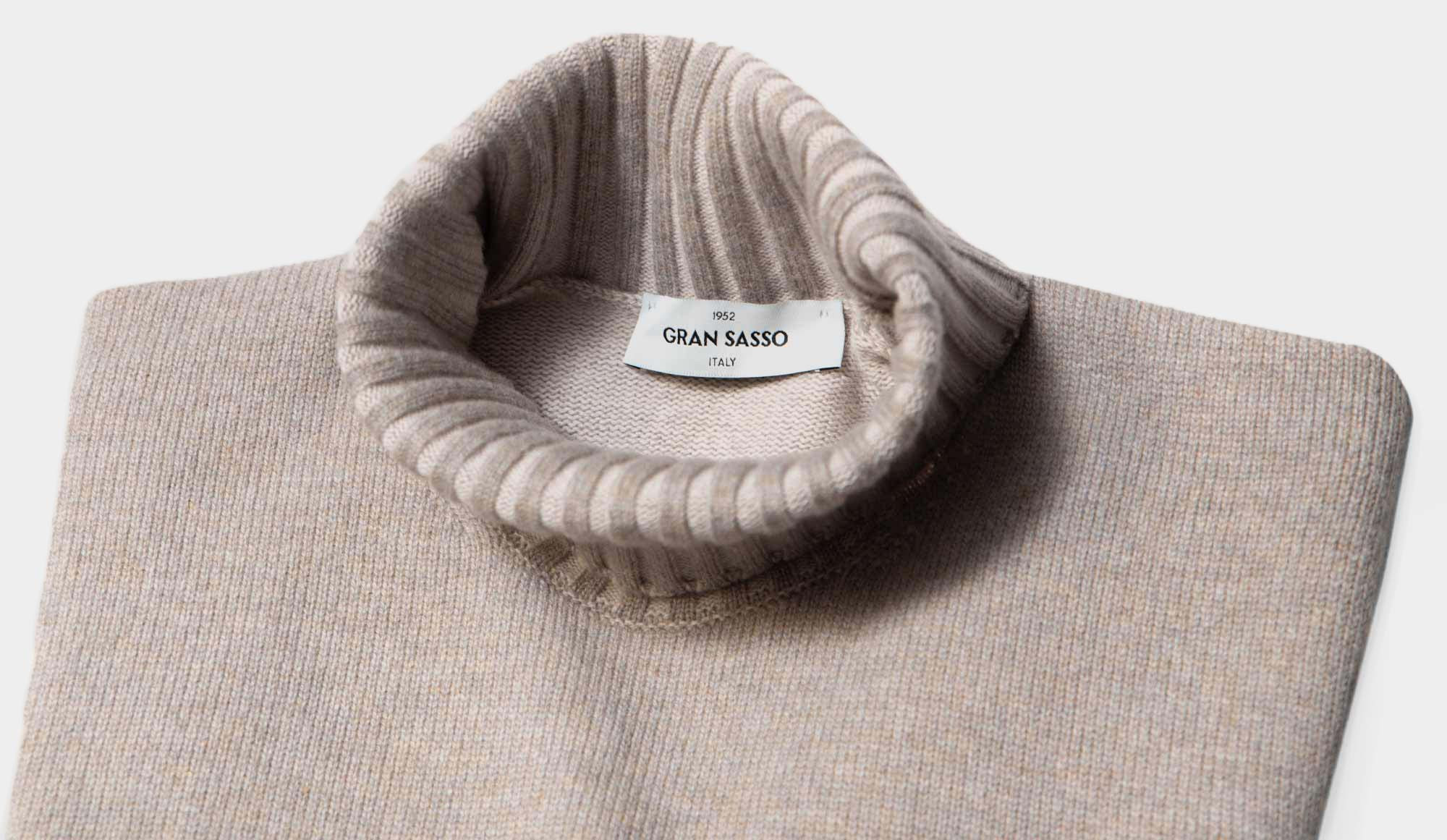 Gran Sasso Roll-Neck Contrast Greige