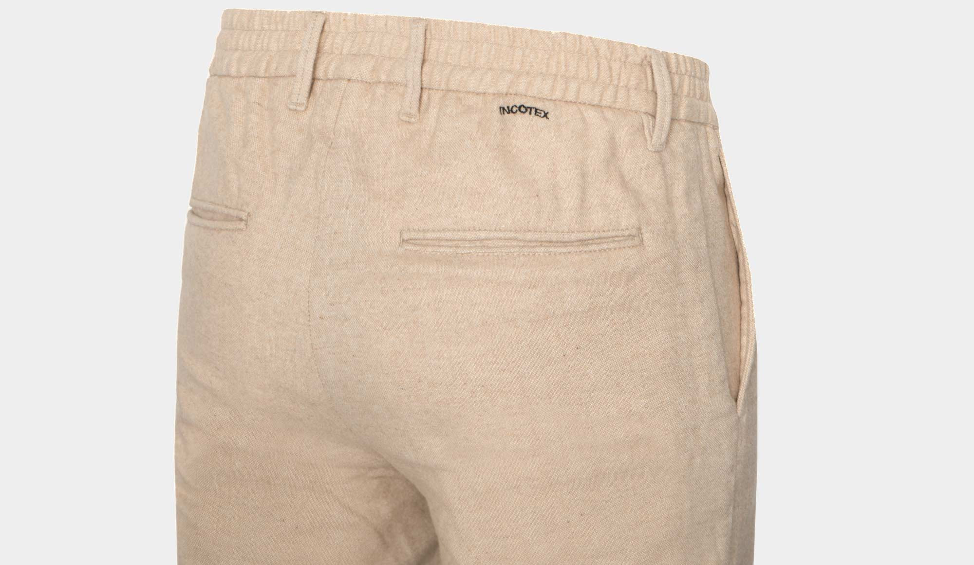 Incotex Trousers Drawstring Wool Beige