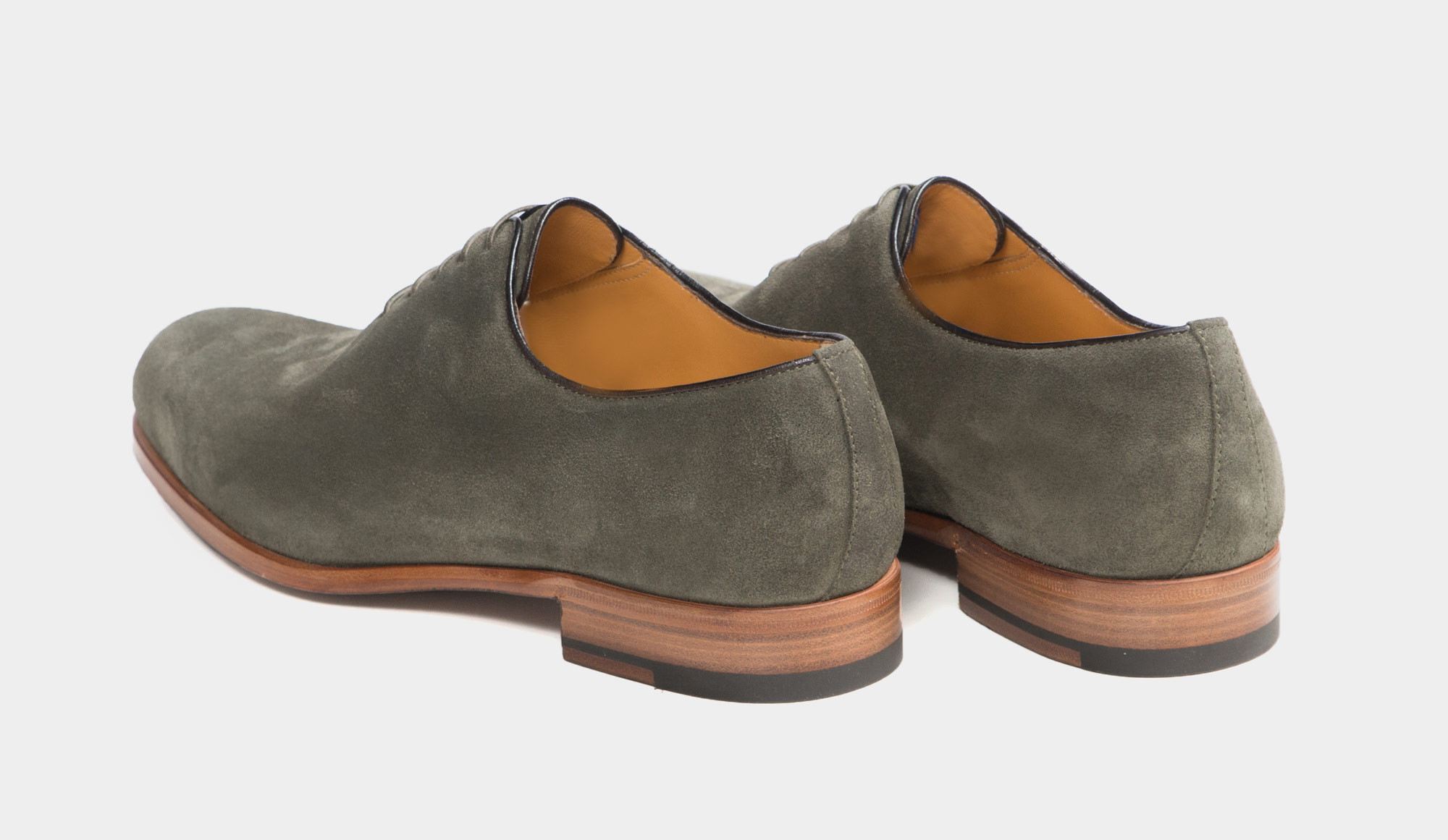 Testoni Wholecut Suede Shoes Olive